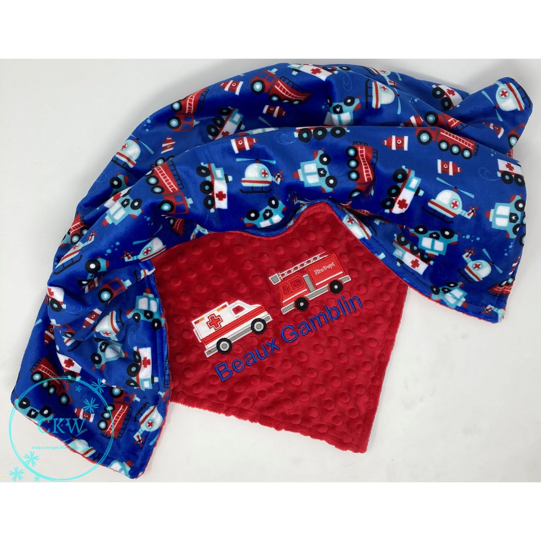 Personalized EMS Baby Blanket, Embroidered Ambulance Birth Stats ...