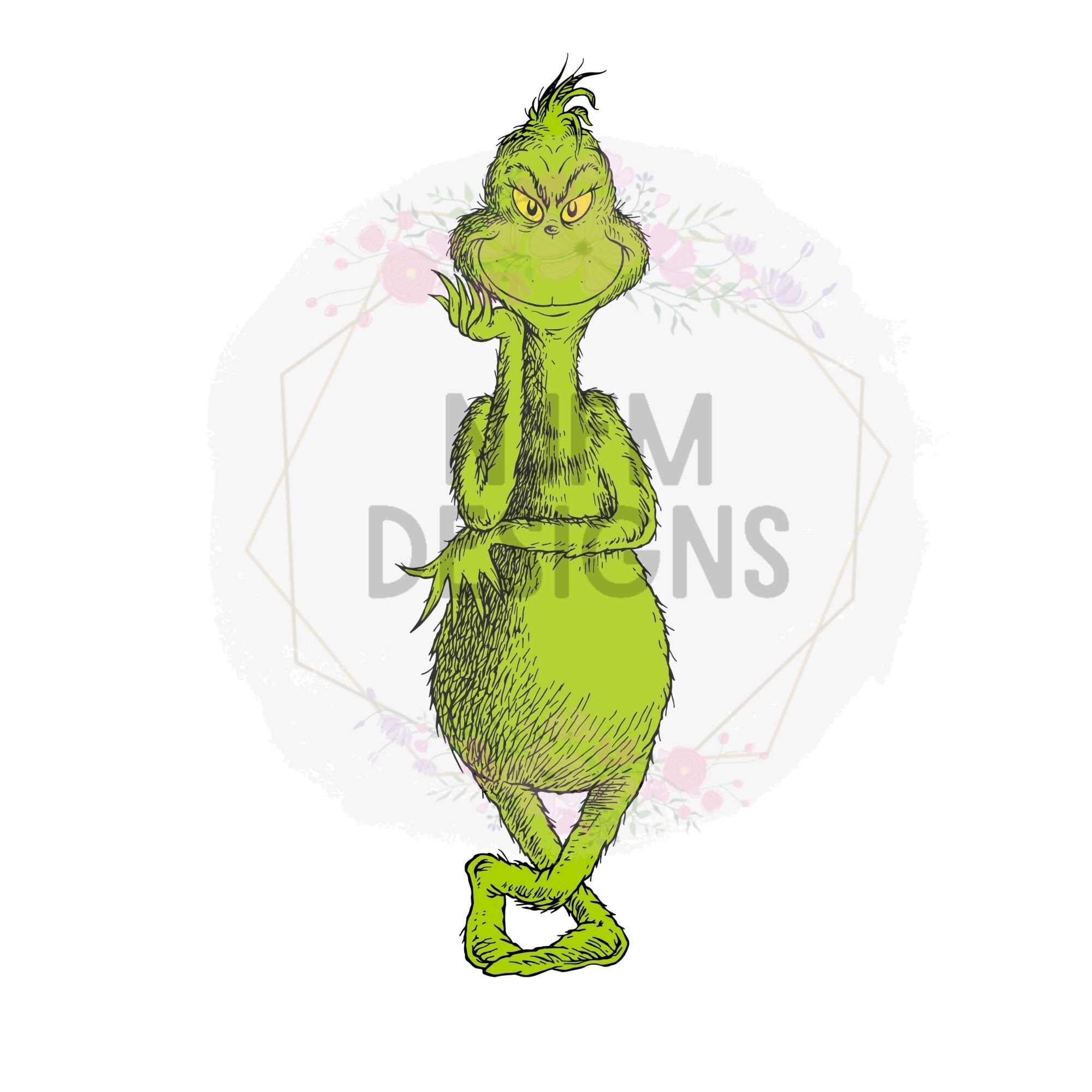 Resting Grinch Face Grinch SVG PNG Instant Download With Words and With ...