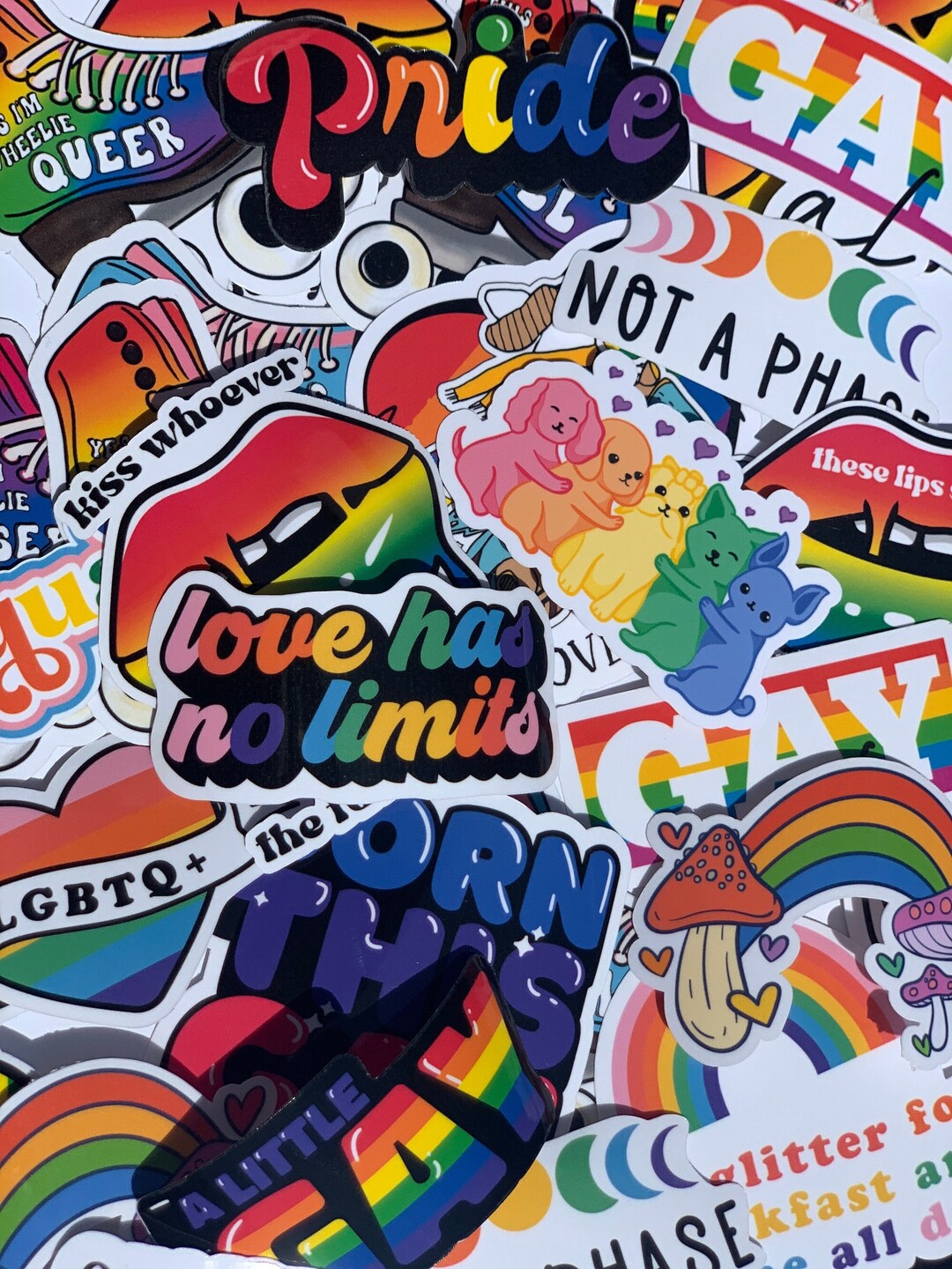 Pride Sticker Pack, LGBTQ Stickers Bundle, Handmade Lgbtqia+ Computer ...