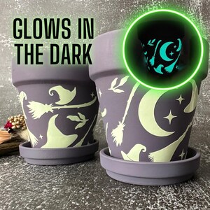 Glow in the Dark Witch Herb Planter, Haunted Indoor Garden Decor, Gift ...