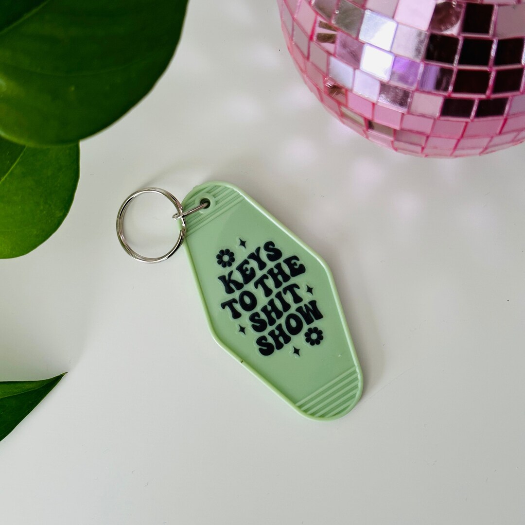 Keys to the Shit Show Keychain, Retro Motel Keychain, Funny Keychain ...