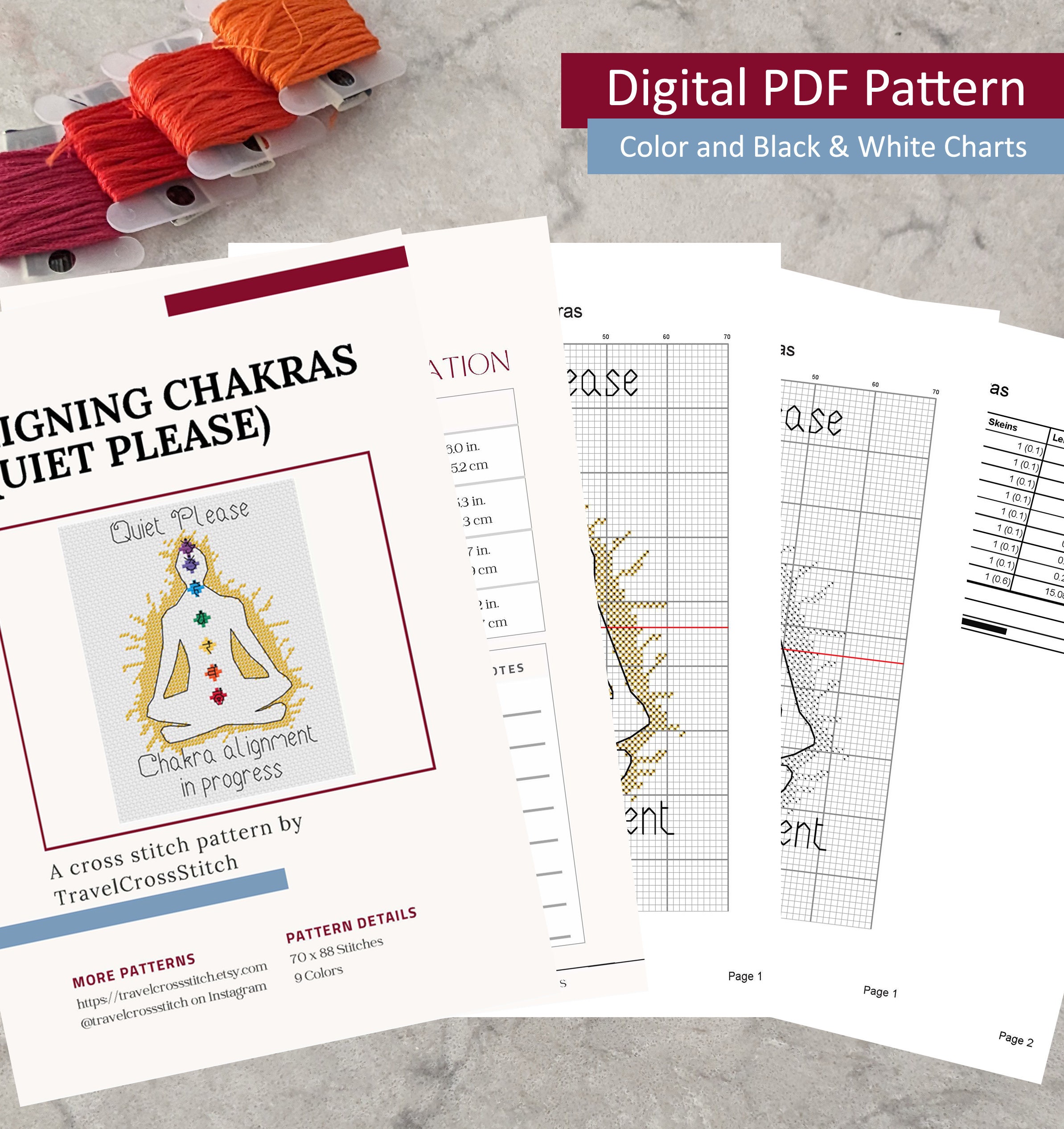 Aligning Chakras (quiet Please, Chakra Alignment in Progress) Counted Cross Stitch Pattern - Etsy