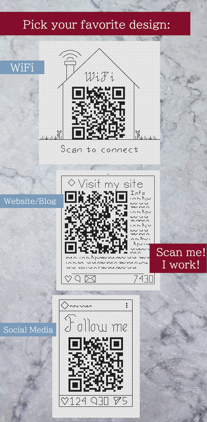 Custom QR Code Cross Stitch Pattern - Etsy