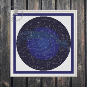 Star Chart (northern Hemisphere) Cross Stitch Pattern - Etsy