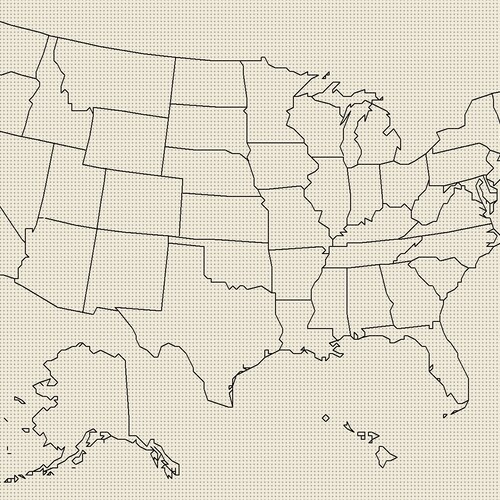 United States of America Map Cross Stitch Pattern American - Etsy