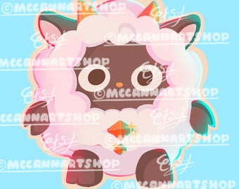 Palworld Lamball Happy Sticker Waterproof Laminated Sticker - Etsy