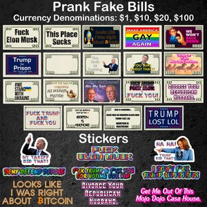 Set of 10: Hilarious Prank - Political Facts Fake 100 Dollar Bill Gag ...