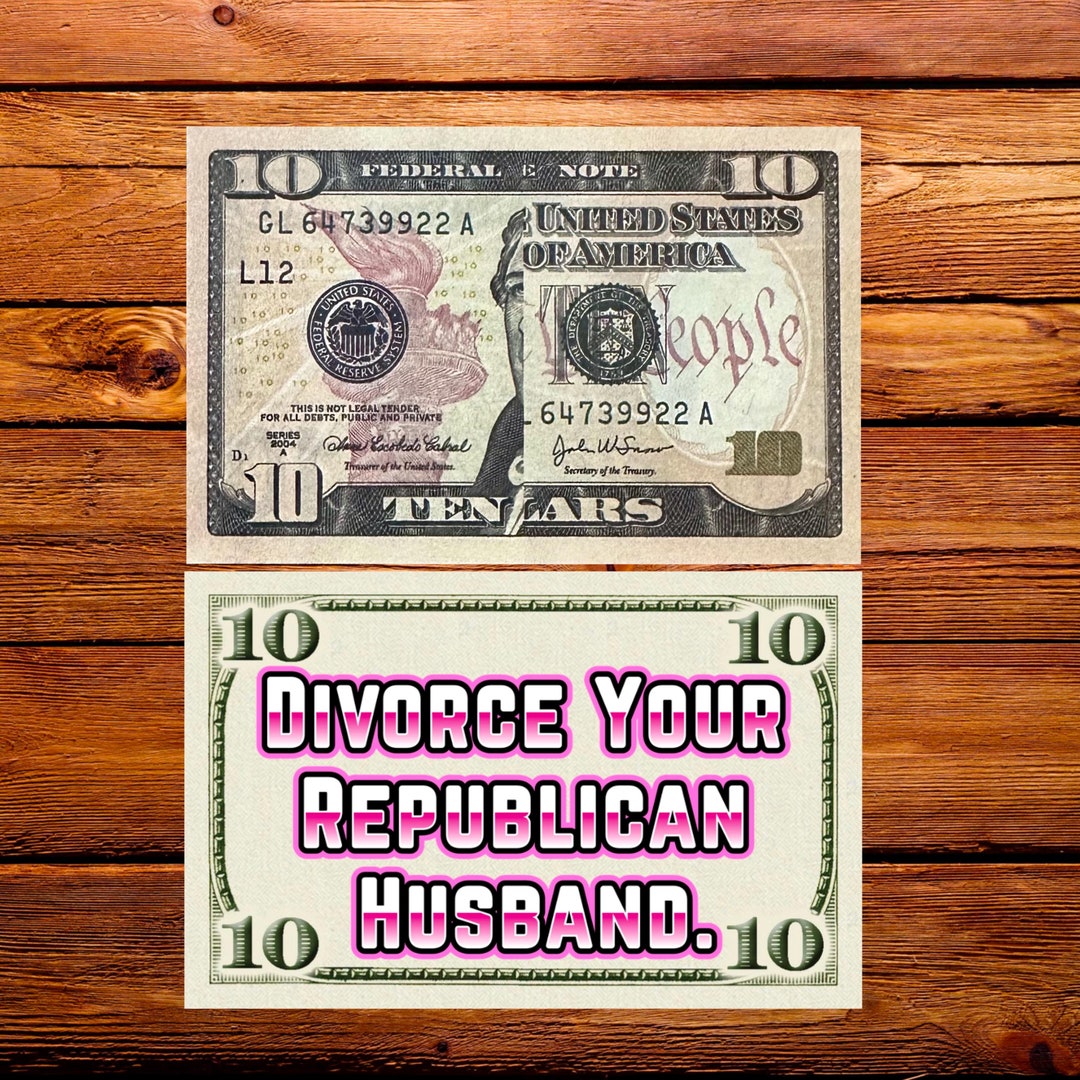 Set of 10: Hilarious Prank Fake 10 Dollar Bill - Divorce Your ...