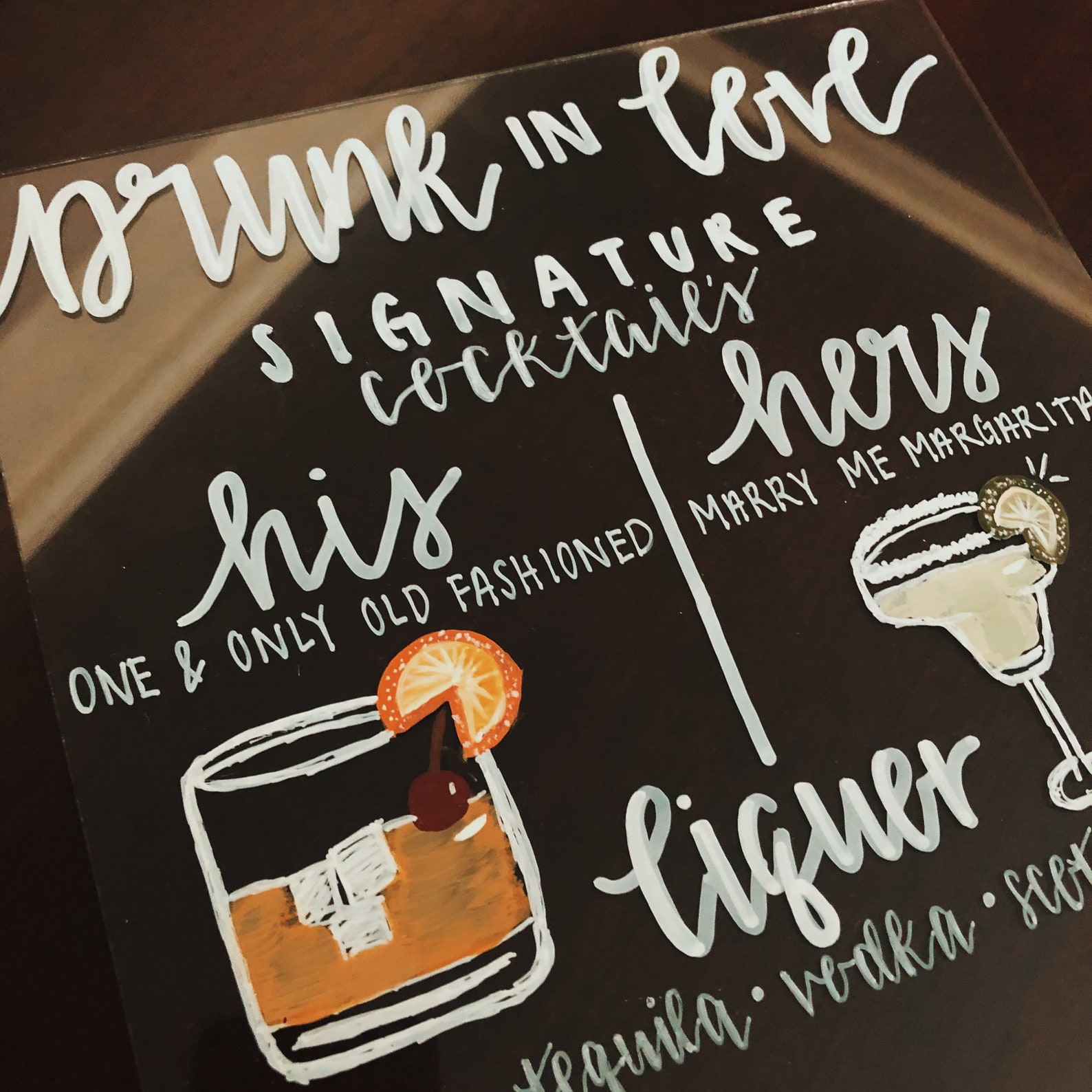 Personalized Bar Menu / Acrylic Sign / Wedding Accessories / Wedding ...