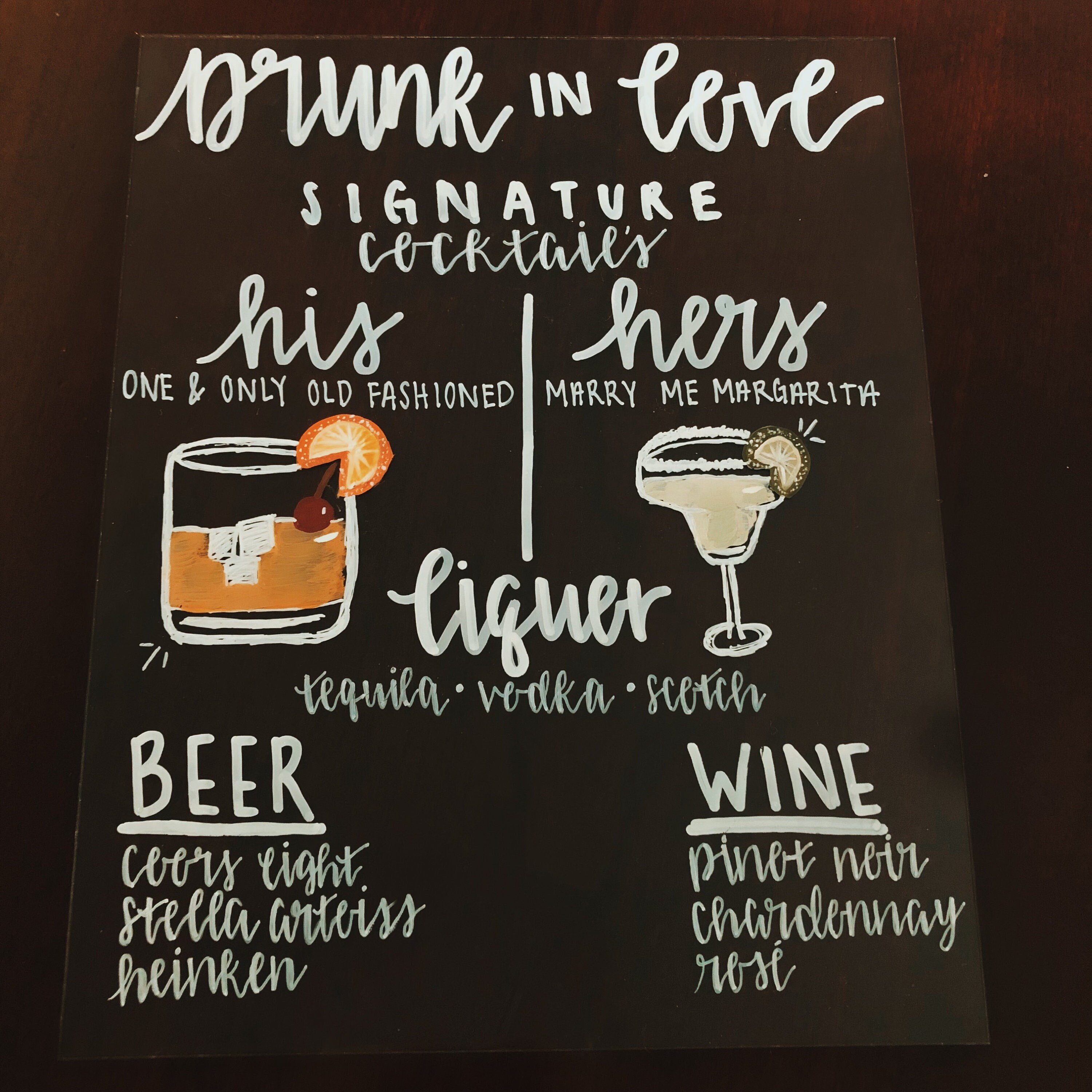 Personalized Bar Menu / Acrylic Sign / Wedding Accessories / Wedding ...