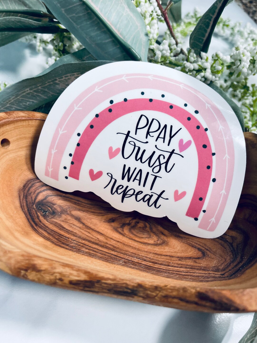 Pray Wait Trust Repeat Laptop Sticker,christian Sticker,bible Verse ...