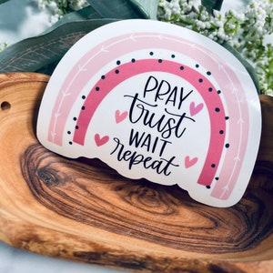 Pray Wait Trust Repeat Laptop Sticker,christian Sticker,bible Verse ...