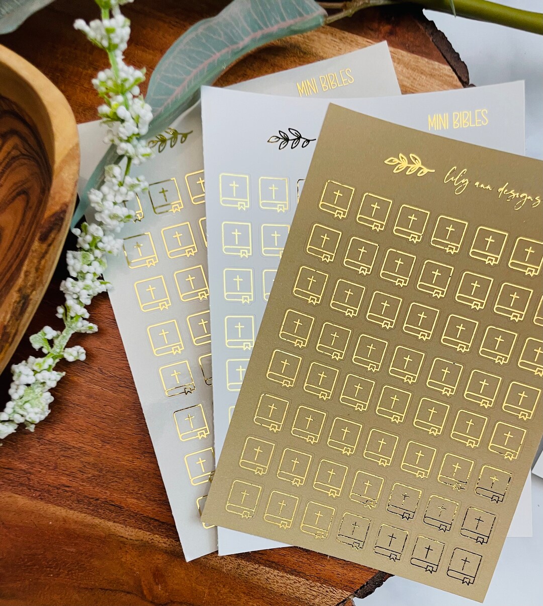 Mini Bibles Foil Sticker Sheet,planner Stickers,bible Stickers,gold ...