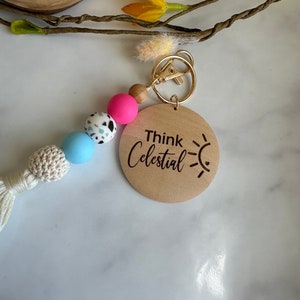 Think Celestial Beaded Keychains, Silicone Bead Keychains, Gifts for ...
