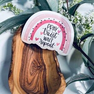 Pray Wait Trust Repeat Laptop Sticker,christian Sticker,bible Verse ...