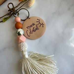 Think Celestial Beaded Keychains, Silicone Bead Keychains, Gifts for ...
