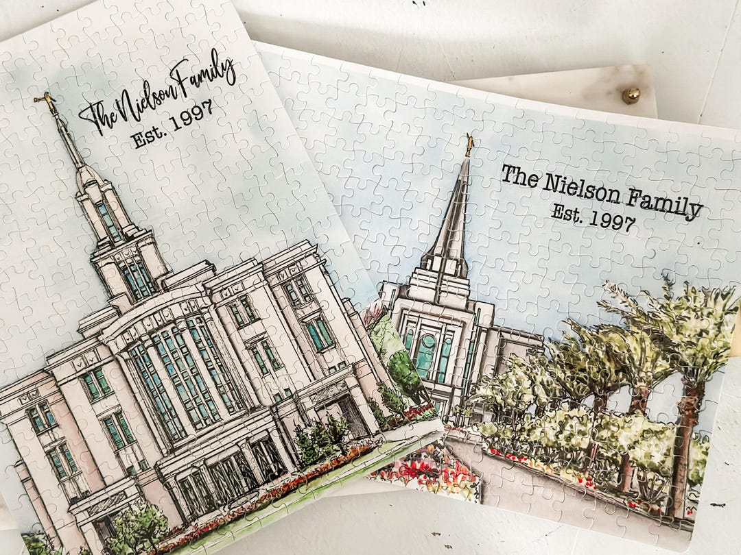 Personalized Family Name & Date Temple Puzzle , 70 Different Temples ...