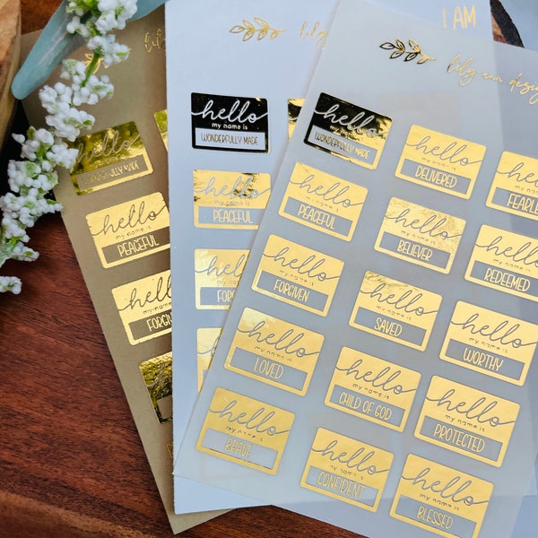 Gold Foil Stickers - Etsy