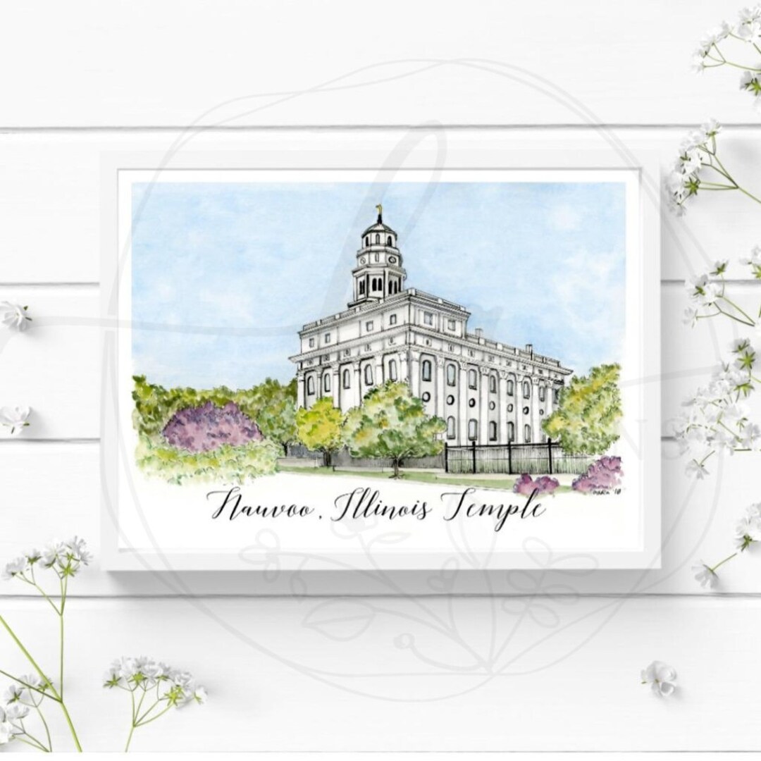 Nauvoo Il Temple Print,lds Temple Art,temple Watercolor,temple Wall ...