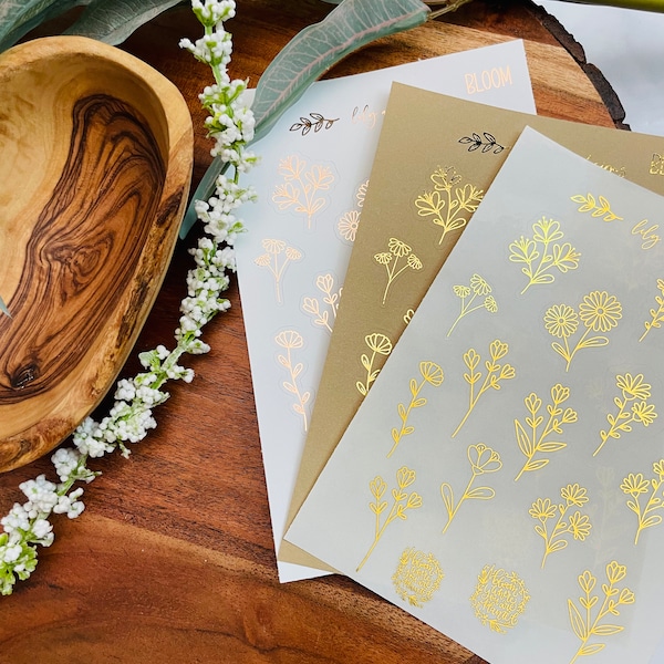 Gold Foil Stickers - Etsy