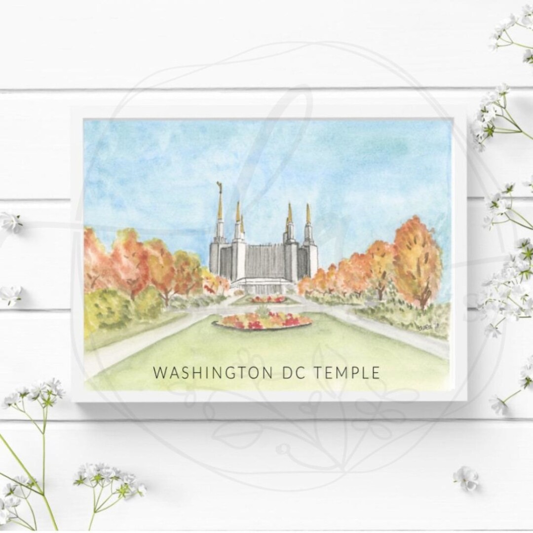 Washington DC Temple Print,lds Temple Art,temple Watercolor,temple ...