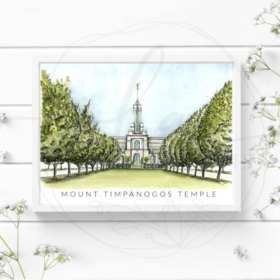 Mt Timpanogos Temple Print,lds Temple Art,temple Watercolor,temple Wall ...