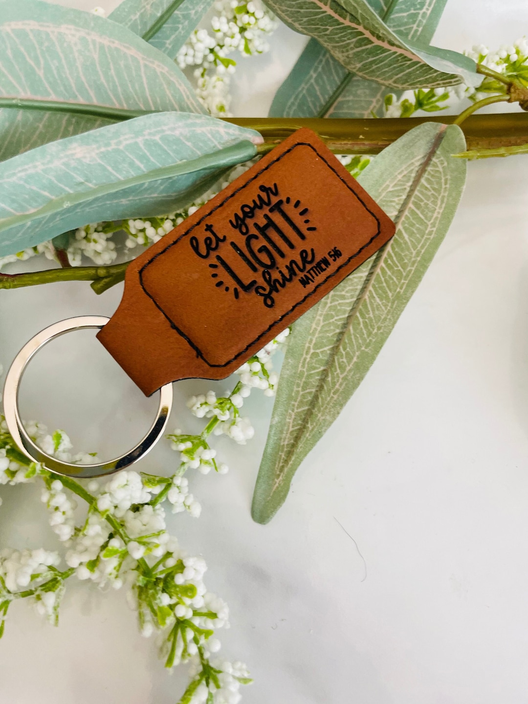 Let Your Light Shine Leatherette Keychain,christian Keychain,gifts for ...