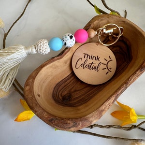 Think Celestial Beaded Keychains, Silicone Bead Keychains, Gifts for ...