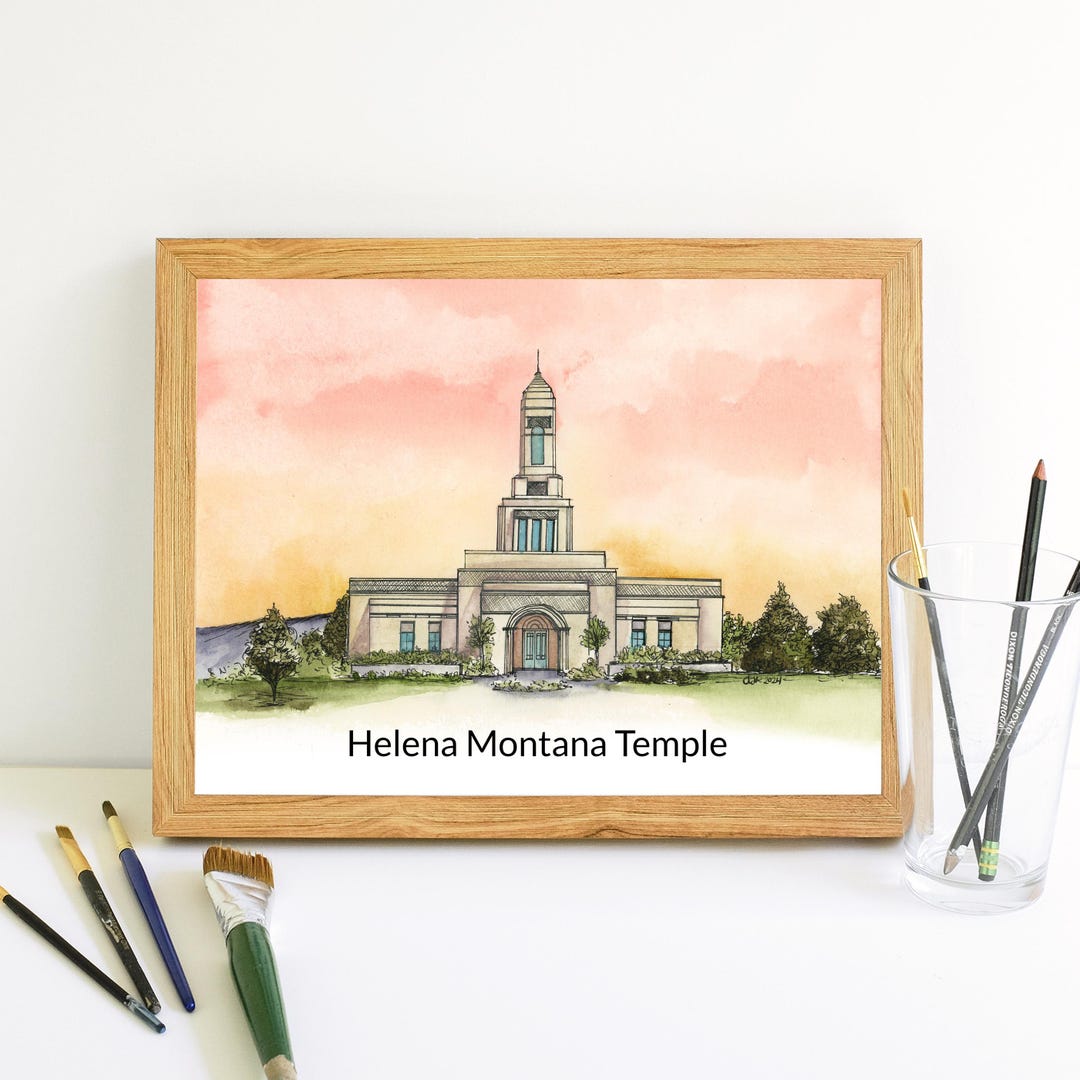 Helena MT Temple Print,lds Temple Art,temple Watercolor,temple Wall ...