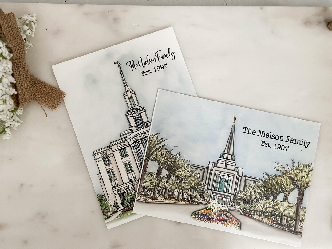 Personalized Family Name & Date Temple Prints, 70 Different Temples ...