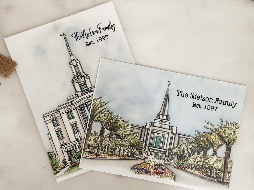 Personalized Family Name & Date Temple Prints, 70 Different Temples ...
