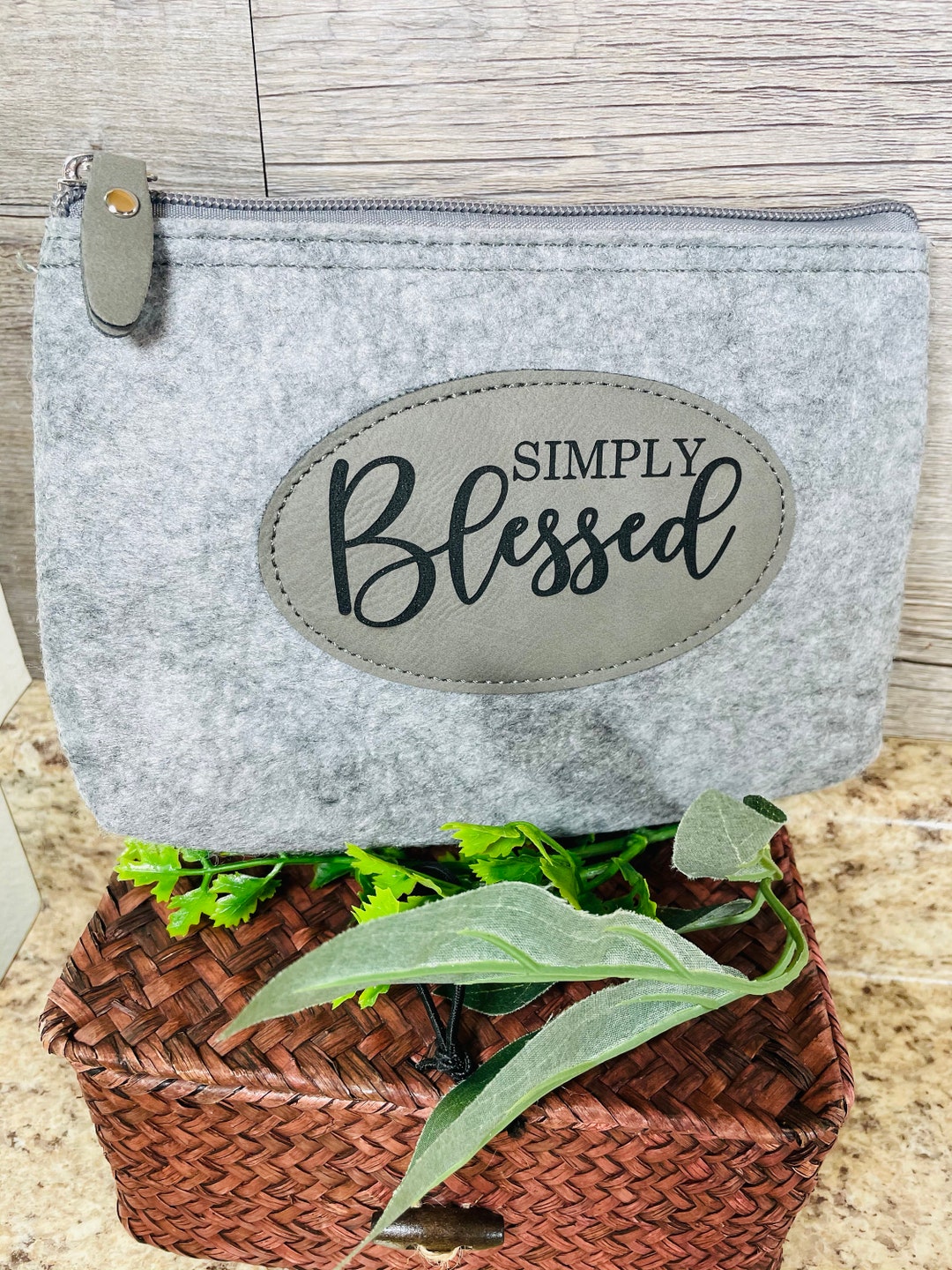 Simply Blessed Zipper Pouch, Christian Gift, Cute Christian Bag ...
