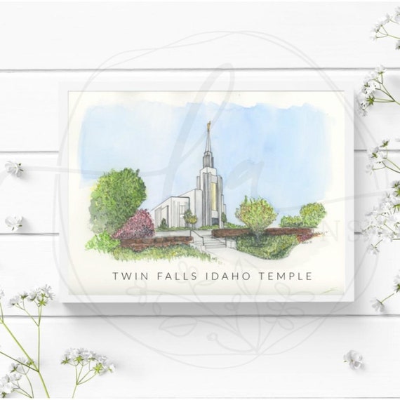Twin Falls Temple Printlds Temple Arttemple - Etsy