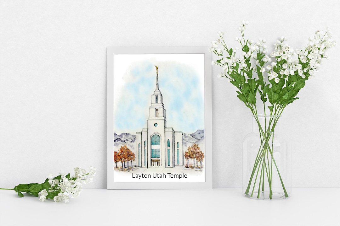 Layton Utah Temple Print, Lds Temple Art, Temple Watercolor, Temple ...