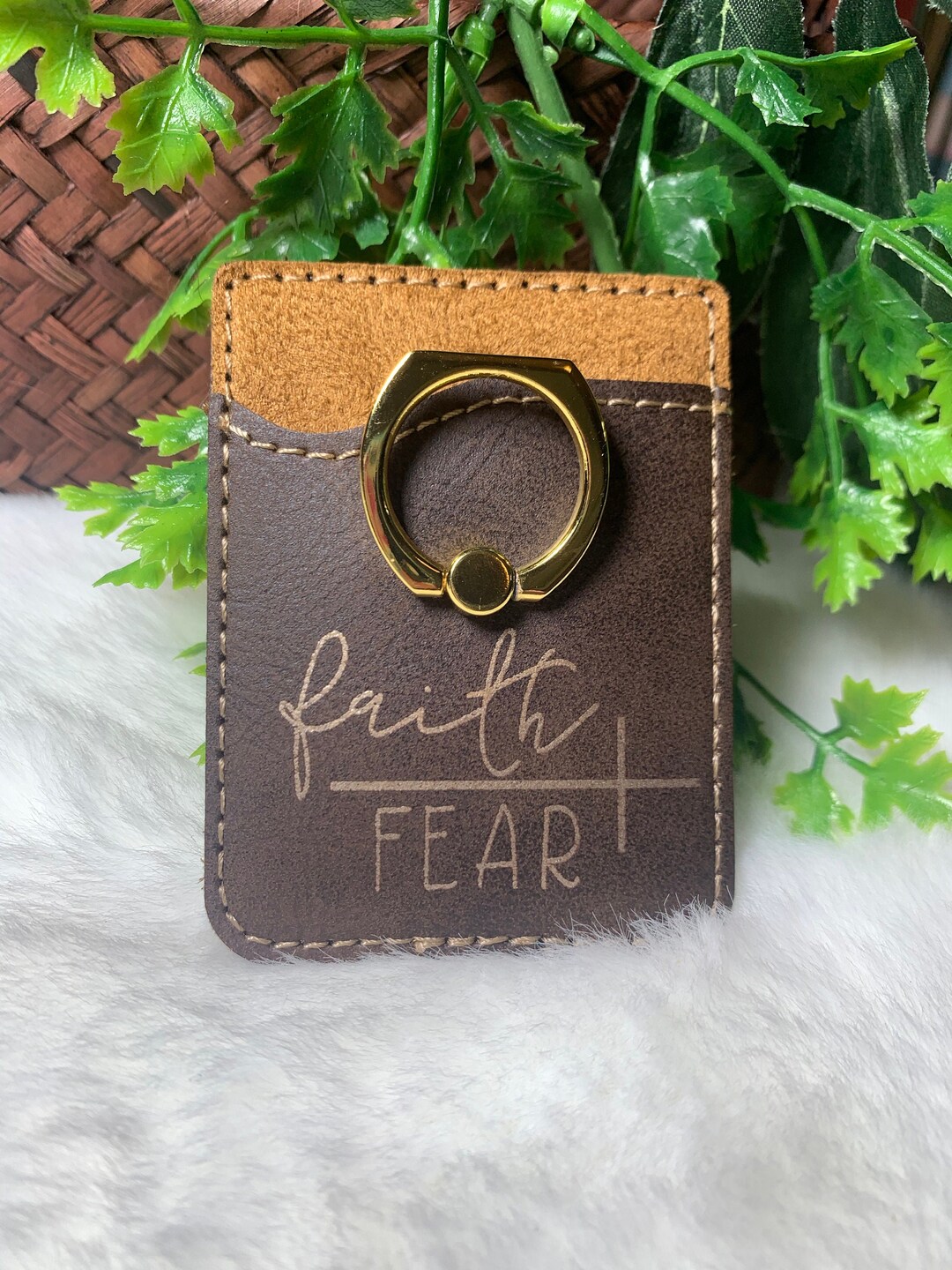 Faith Over Fear Cell Phone Wallet With Ring, Scripture Phone Case ...