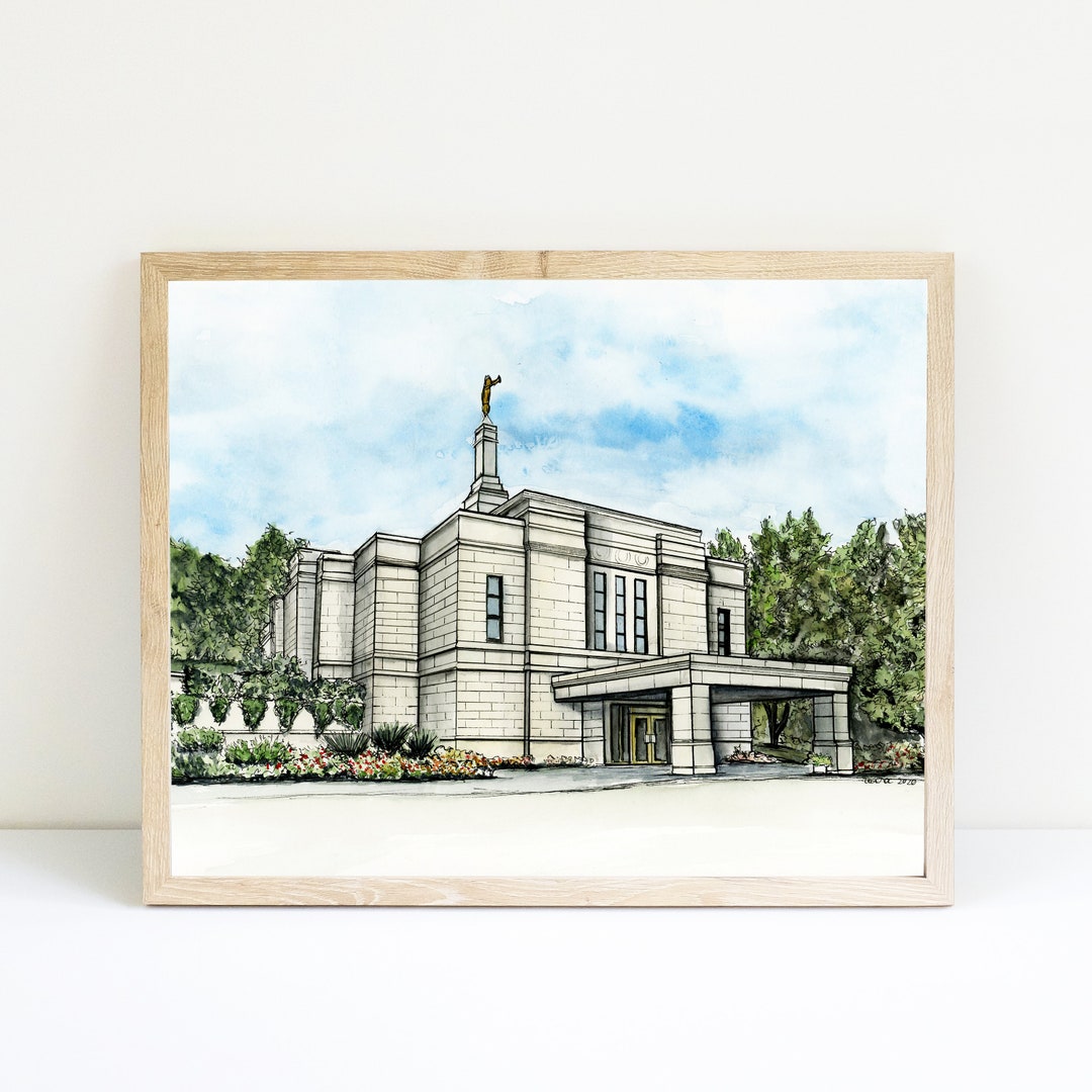 Winter Quarters Temple Print,lds Temple Art,temple Watercolor,temple ...