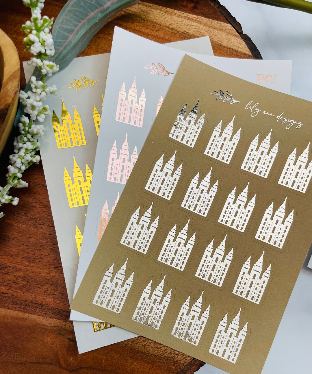 Temple Foil Stickers,lds Foil Stickers,gifts for Yw, Rose Gold Foil ...