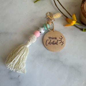 Think Celestial Beaded Keychains, Silicone Bead Keychains, Gifts for ...