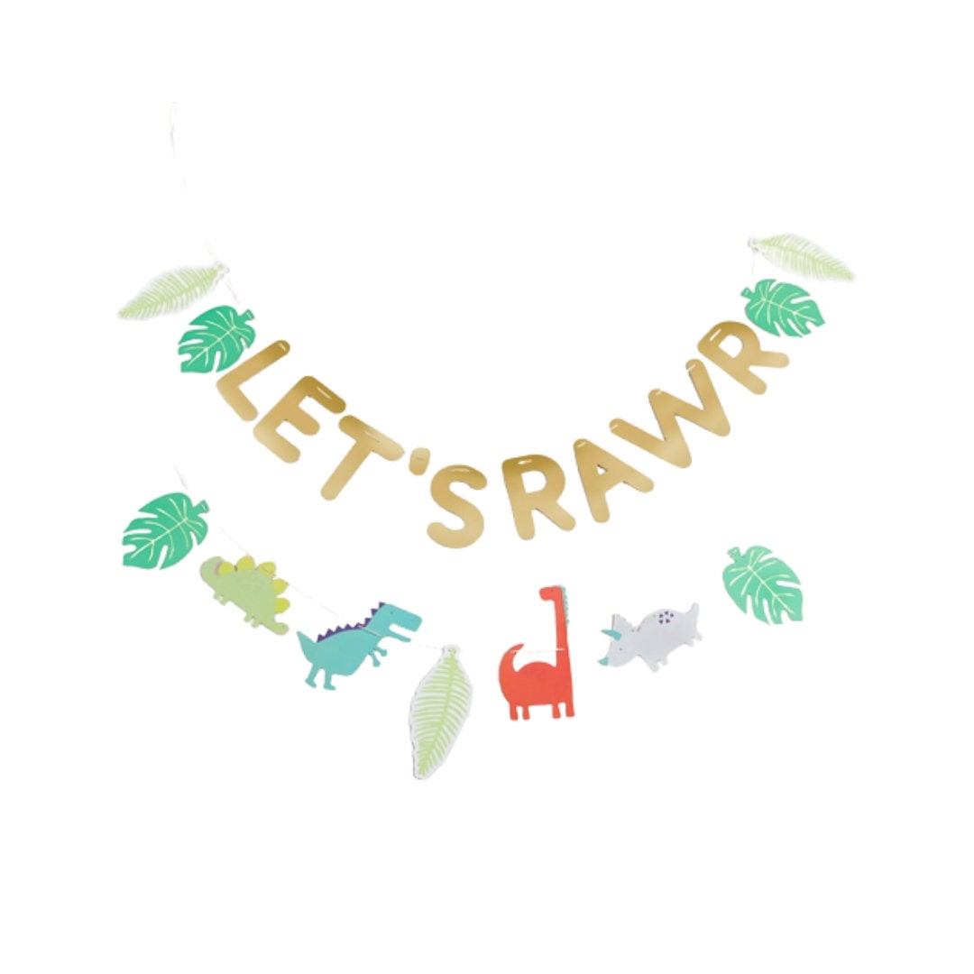 Let's Rawr Banner | Three Rex Party | Giant Dinosaur Balloons ...