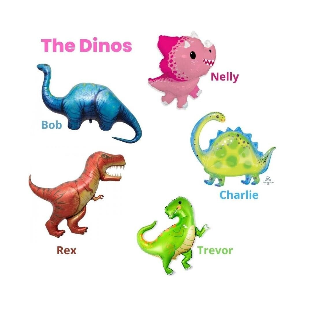 Giant T Rex Balloon | Dinosaur Balloons | Three Rex Balloons | Dinosaur ...