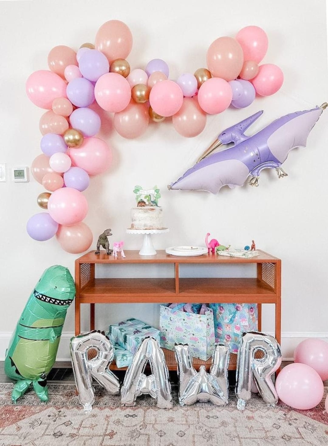 RAWR Dinosaur Balloon Garland Kit | Three Rex Balloon Arch | Dinosaur ...