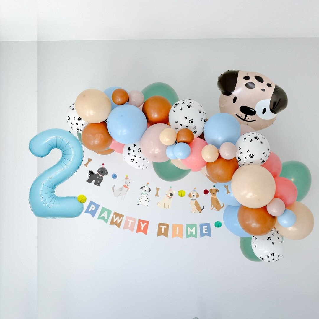 Paw Pawty Balloon Garland | Puppy Balloon Arch | Puppy 1st Birthday ...