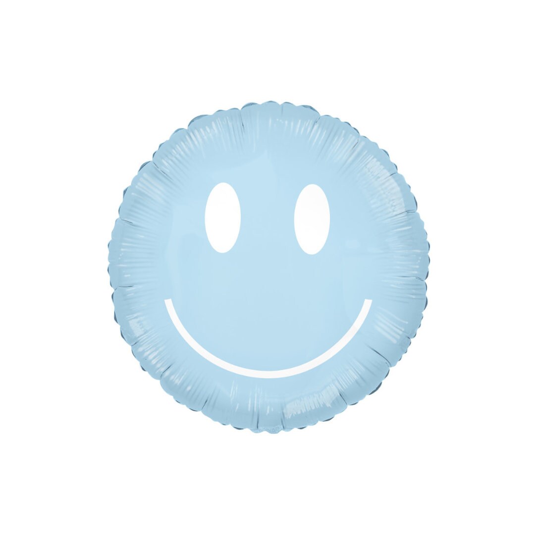 30" Blue Smiley Face Balloon | One Cool Dude | One Happy Dude Balloons ...