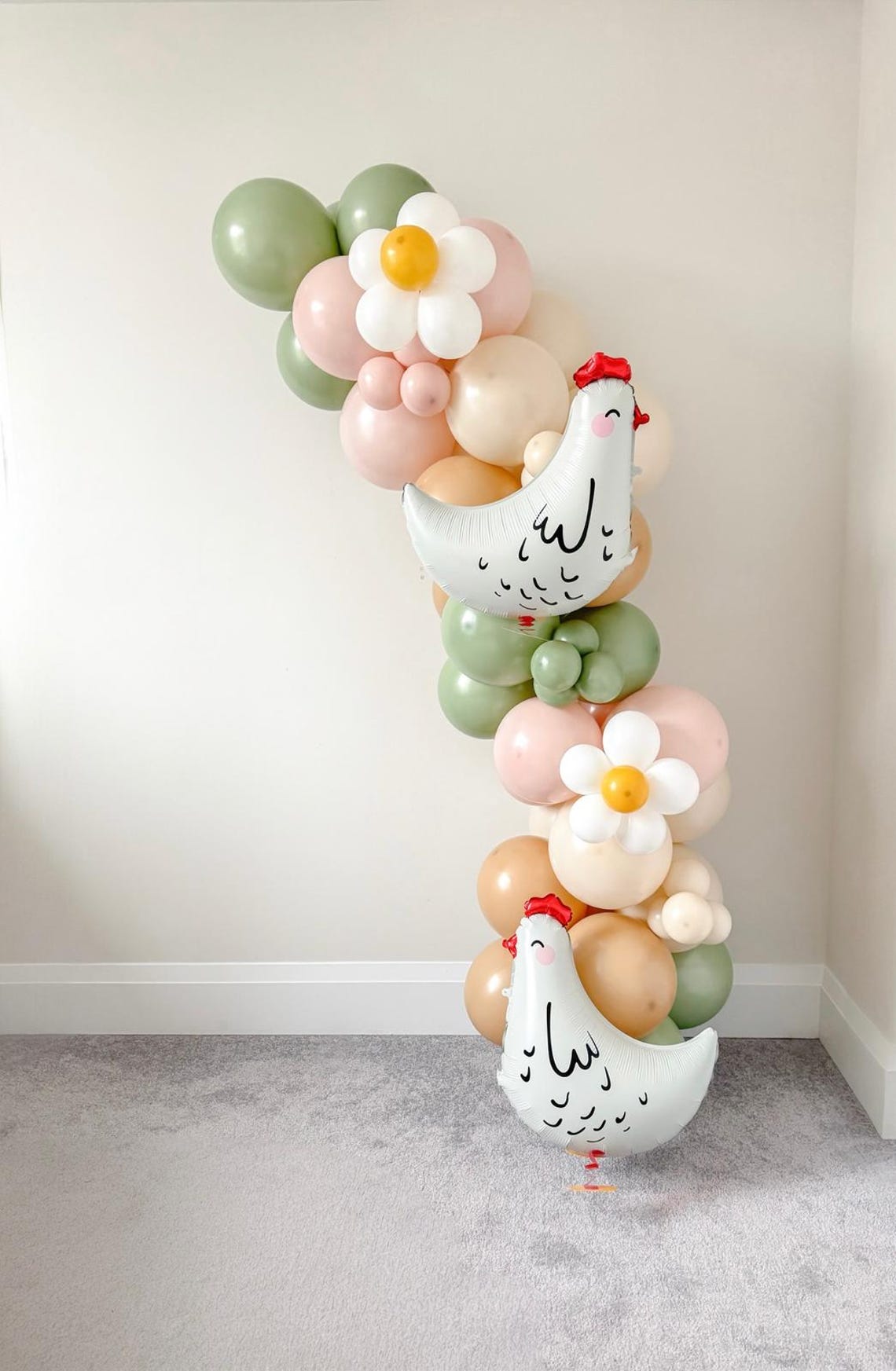 This Chick is One Balloon Garland Chicken Easter Farm Theme First ...