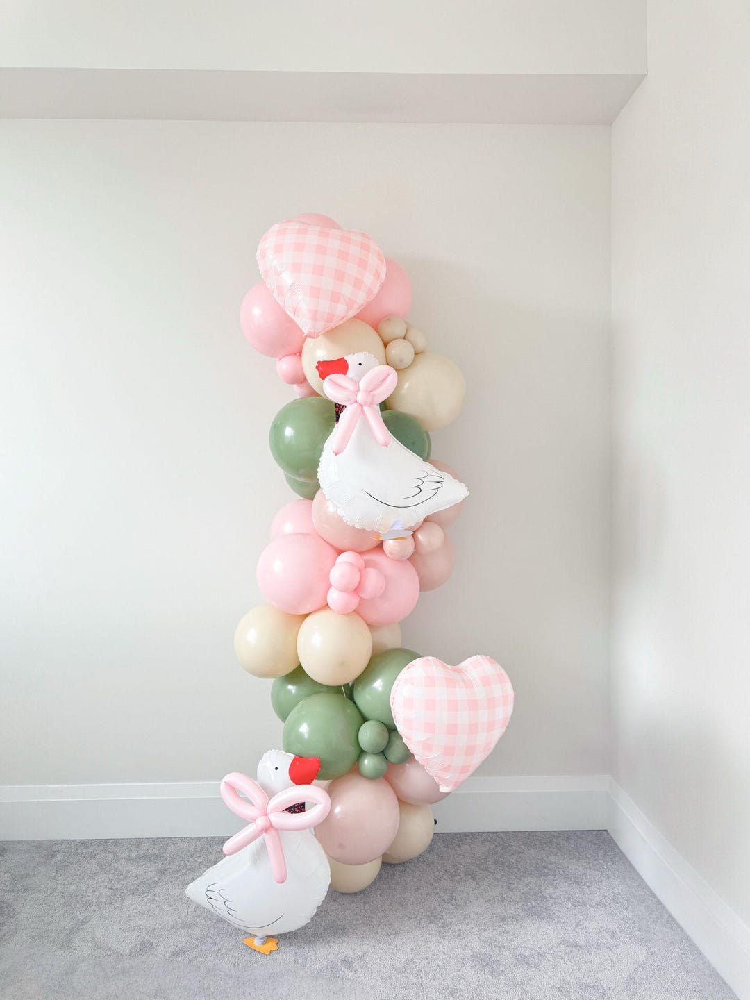 One Silly Goose Balloon Garland Girls Silly Goose Arch Gingham Pink ...