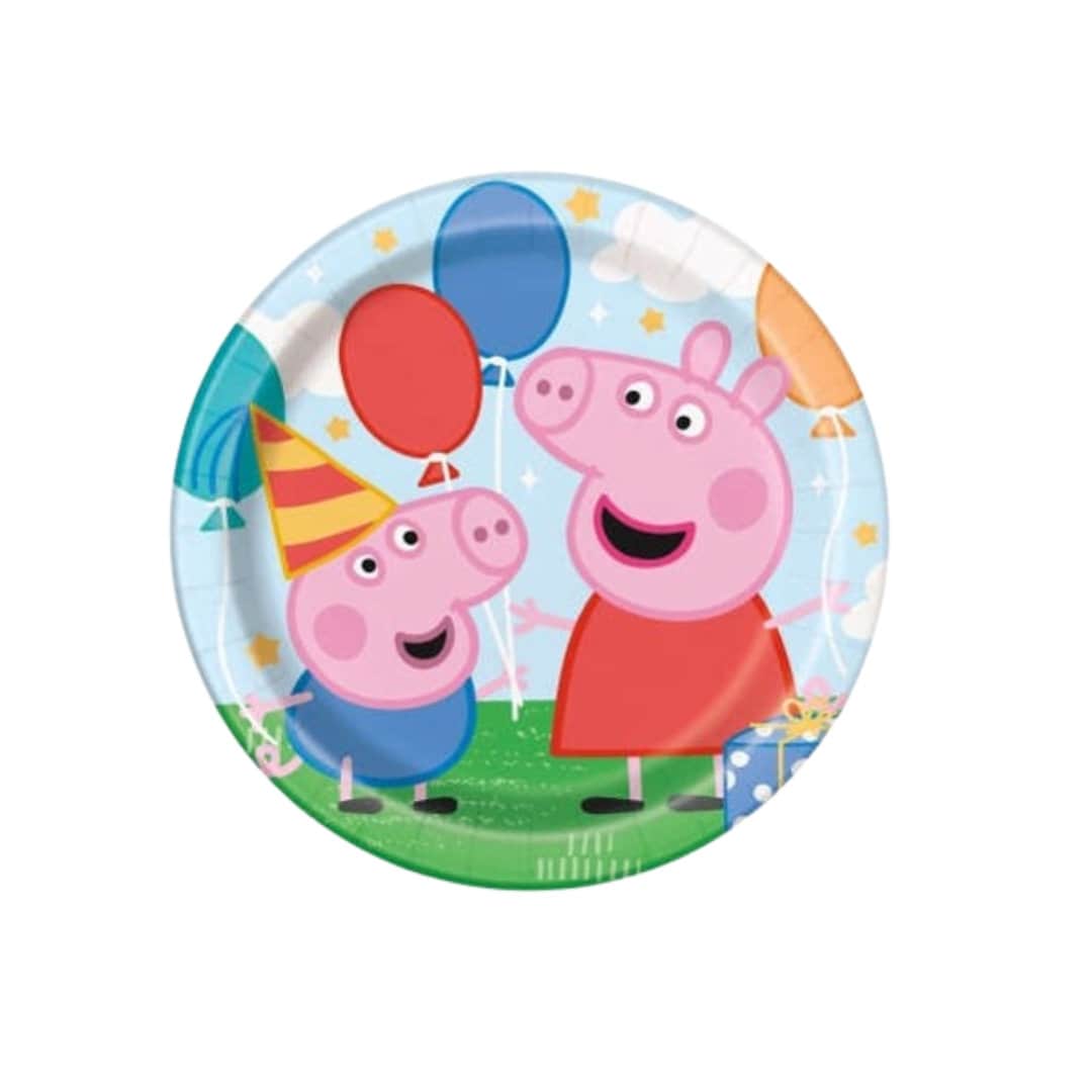Peppa the Pig Themed Party Plates Peppa Big Birthday Decor Rainbow ...