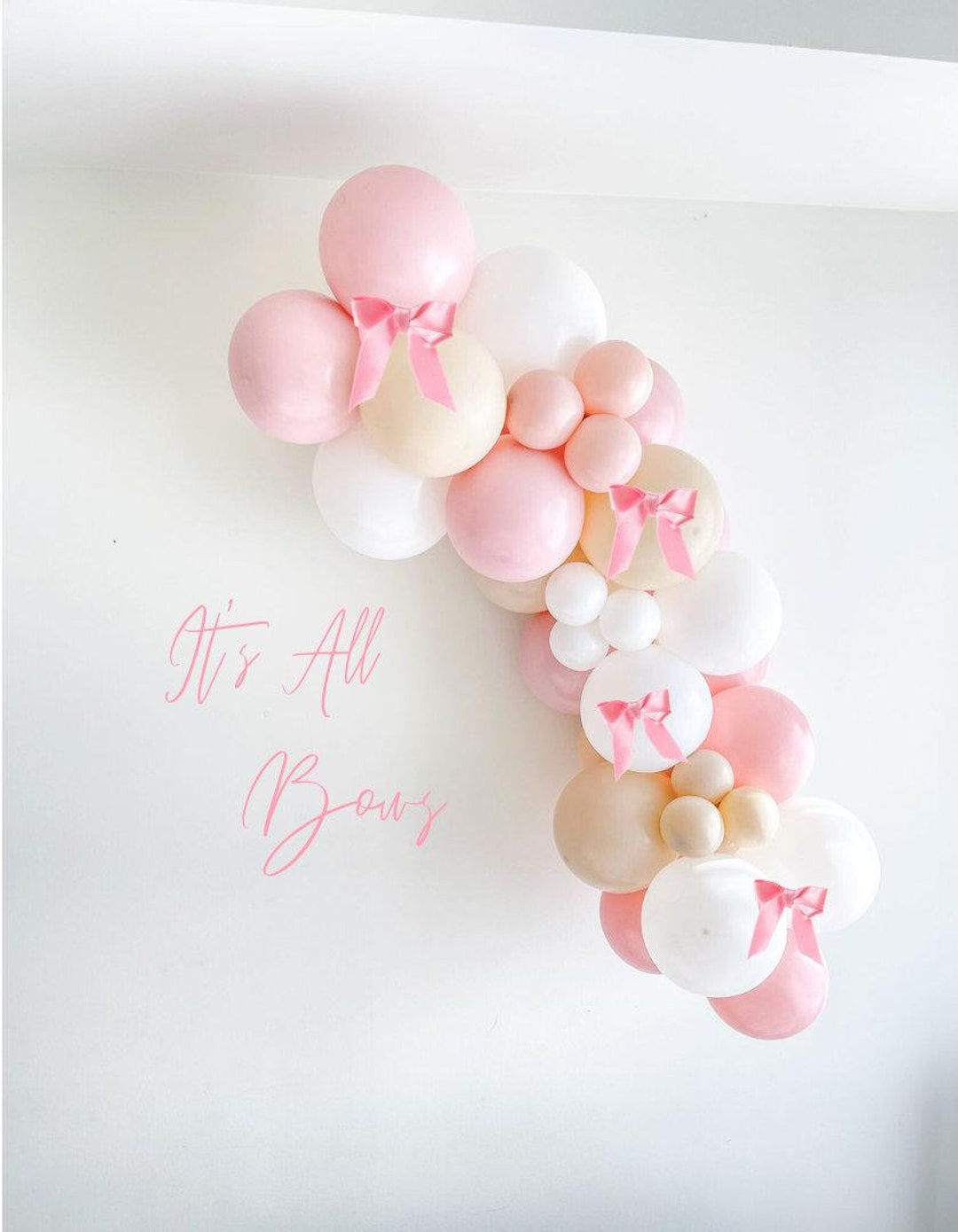 Pink Bow Balloon Garland Kit | Pink Bows Party Decor | Pink Bow Girl ...