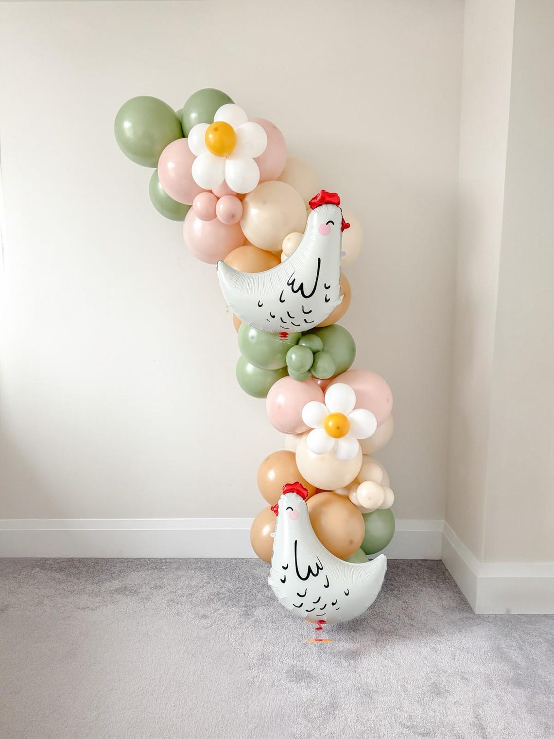 This Chick is One Balloon Garland Chicken Easter Farm Theme First ...