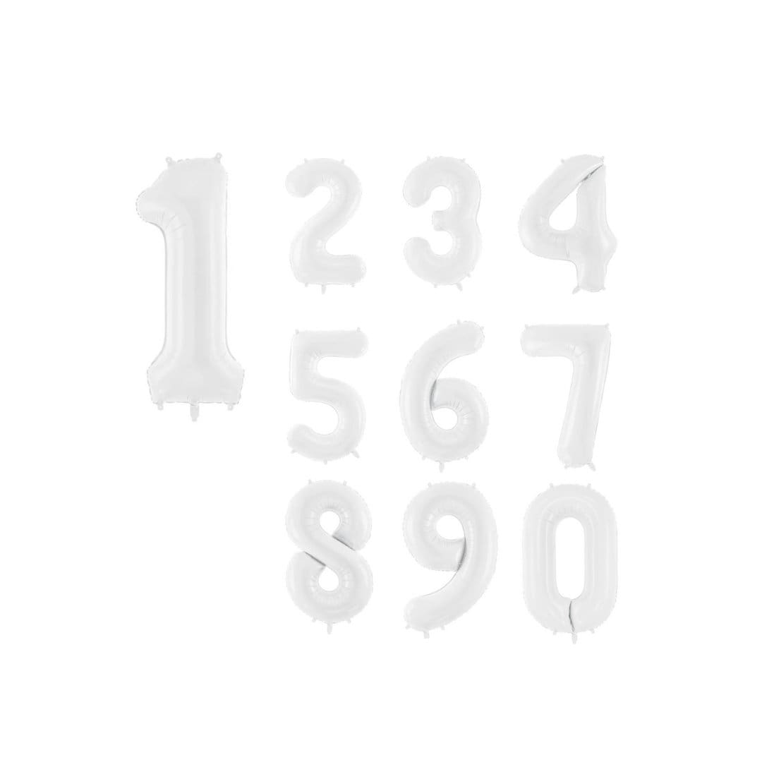 White Number Balloons | White Jumbo Number Balloon | Jumbo Number ...