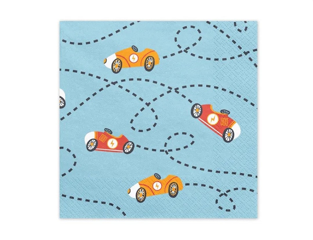 Race Car Napkins | Muted Race Car Themed Birthday | Two Fast Party ...
